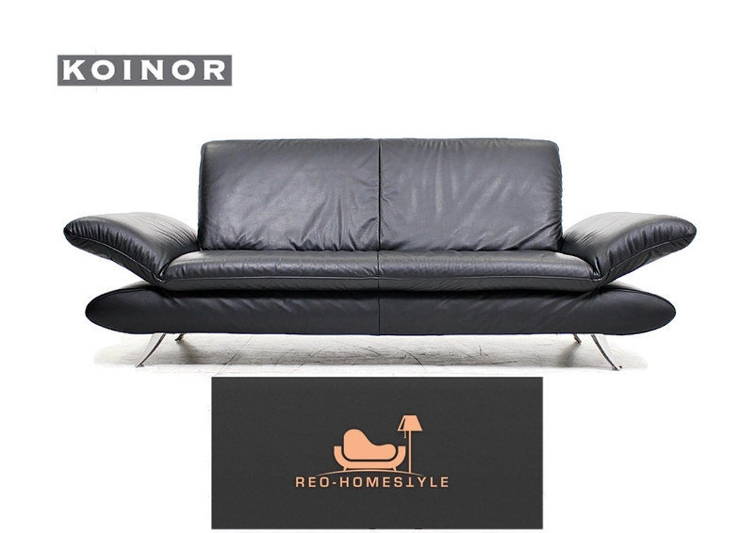 Koinor Rossini Designer Leather Sofa Couch Black Function Three Seater ...