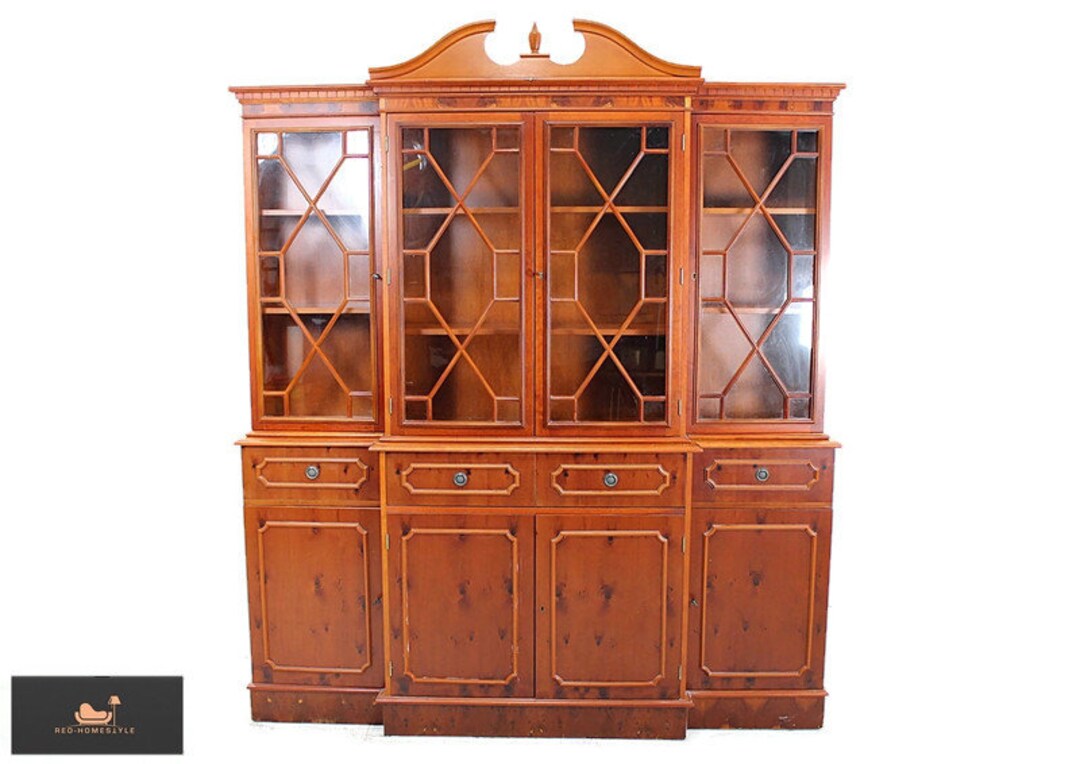 Cabinet English Dresser Living Room Vintage Antique Glass XL - Etsy