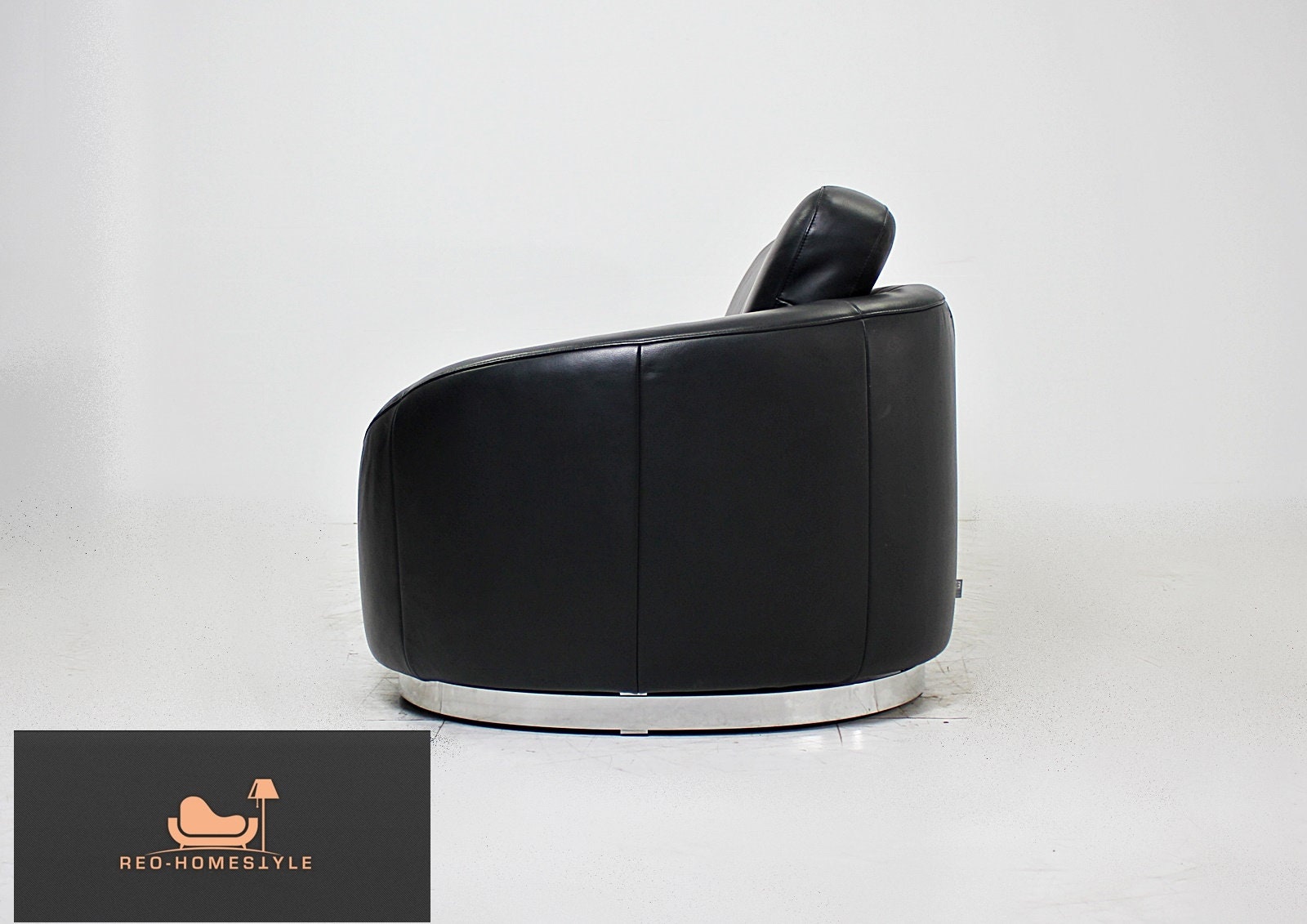 Ewald Schillig Designer Sofa Black Three-seater Leather Couch - Etsy