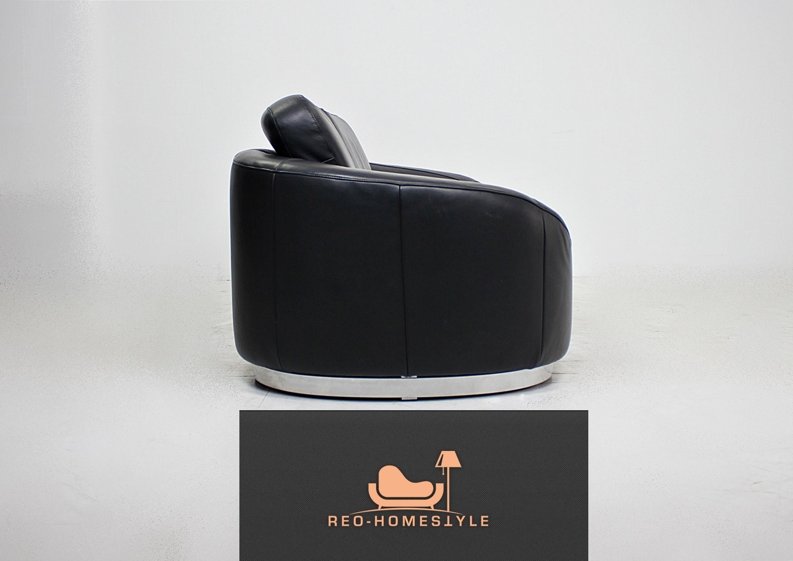 Ewald Schillig Designer Sofa Black Three-seater Leather Couch - Etsy