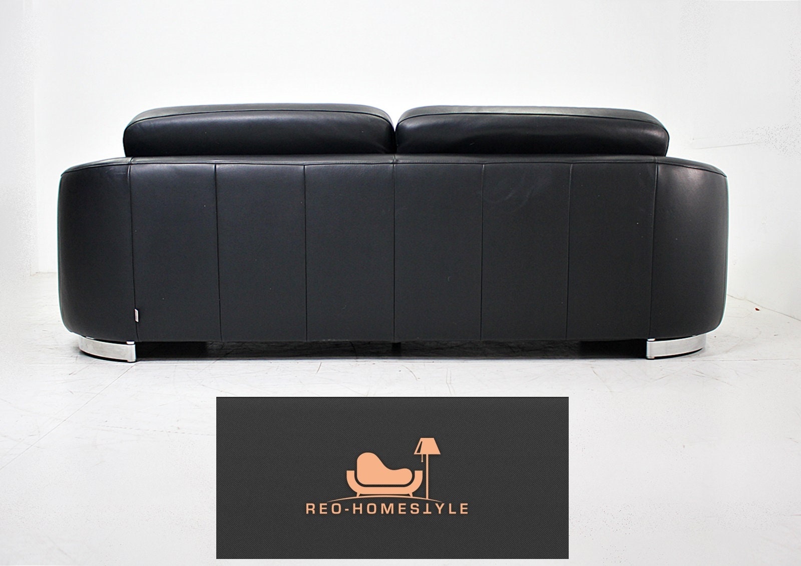 Ewald Schillig Designer Sofa Black Three-seater Leather Couch - Etsy
