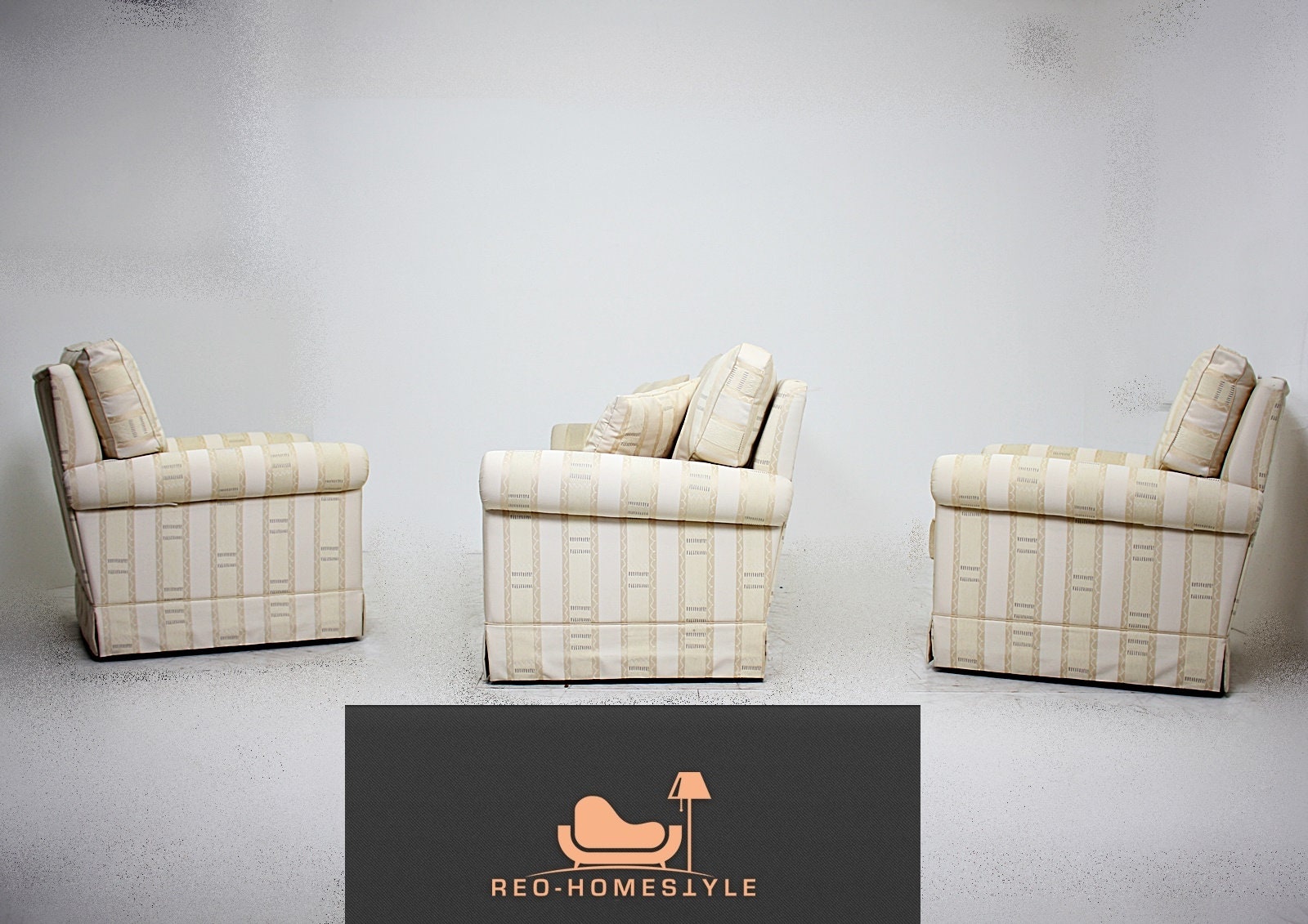 Frommholz Set Vintage Armchair Sofa Set Fabric Couch Classic - Etsy