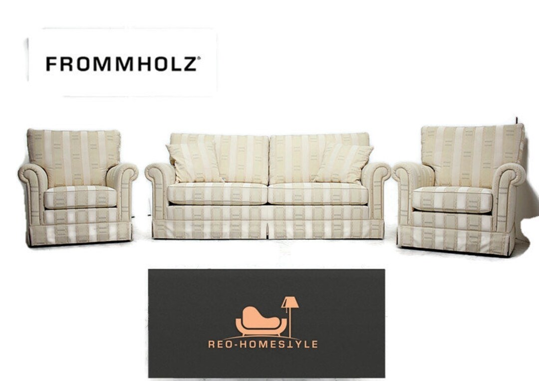 Frommholz Set Vintage Armchair Sofa Set Fabric Couch Classic - Etsy