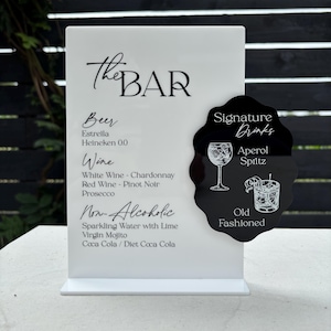 Acrylic Bar Menu Sign Custom, UV Printed Signature Drinks Menu for ...