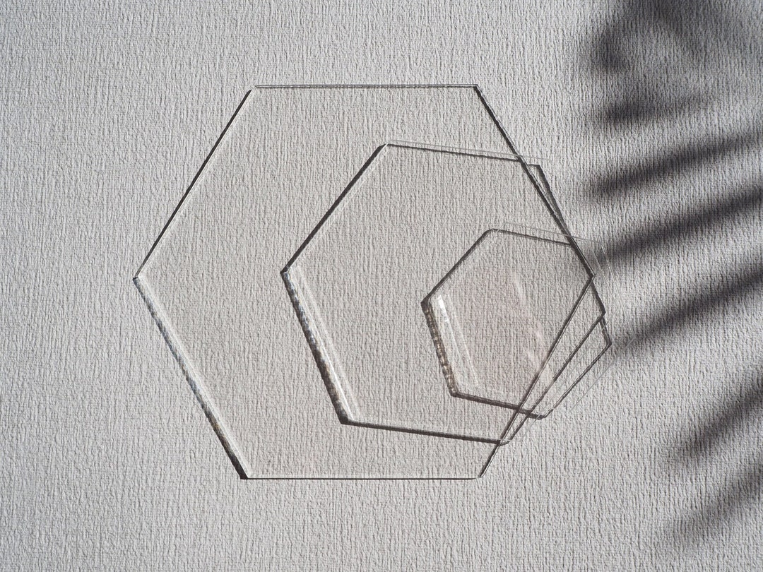 Clear Acrylic Hexagon Blanks: 3mm Thick, Various Sizes - Etsy