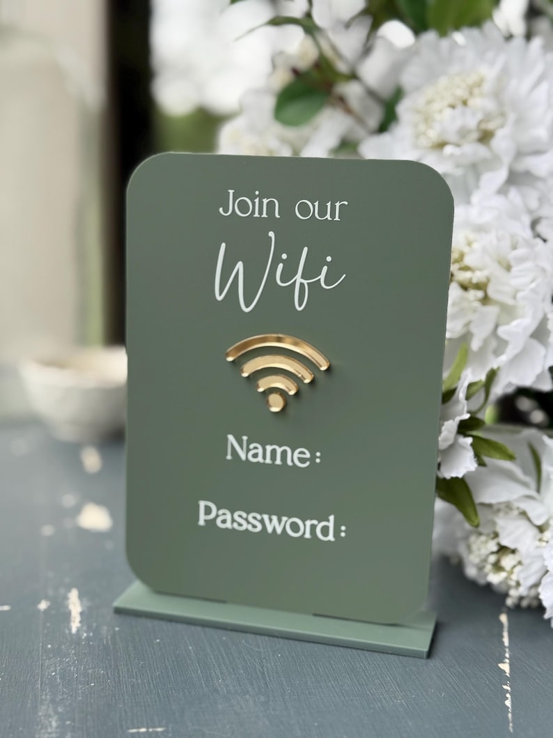 Custom Wifi Password Sign, A6 Acrylic Wifi Plaque, Personalised Wifi ...