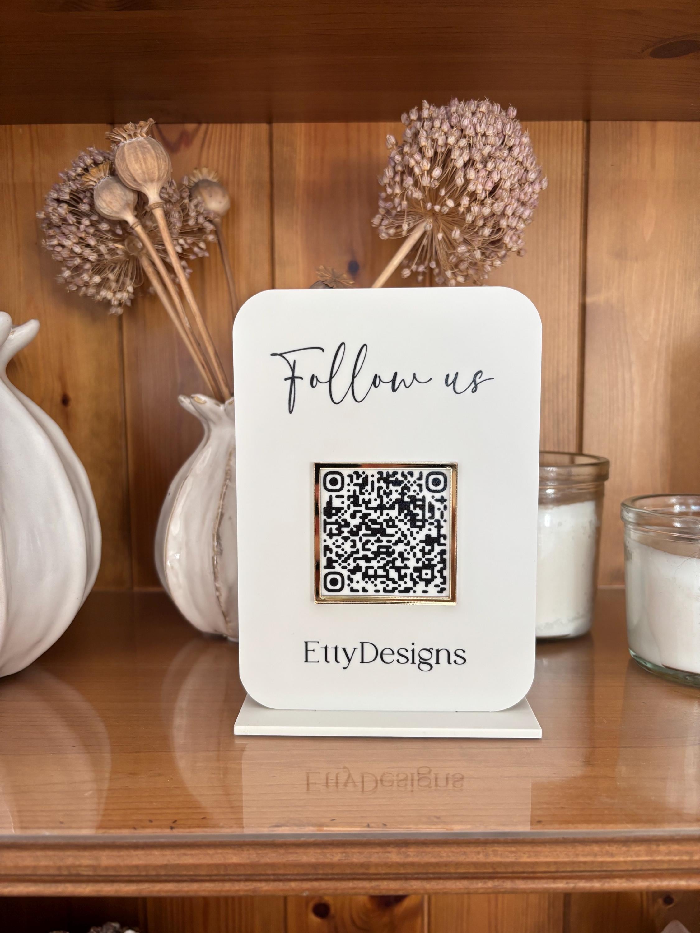 Custom QR Code Sign, Acrylic Social Media Plaque, Personalised QR ...