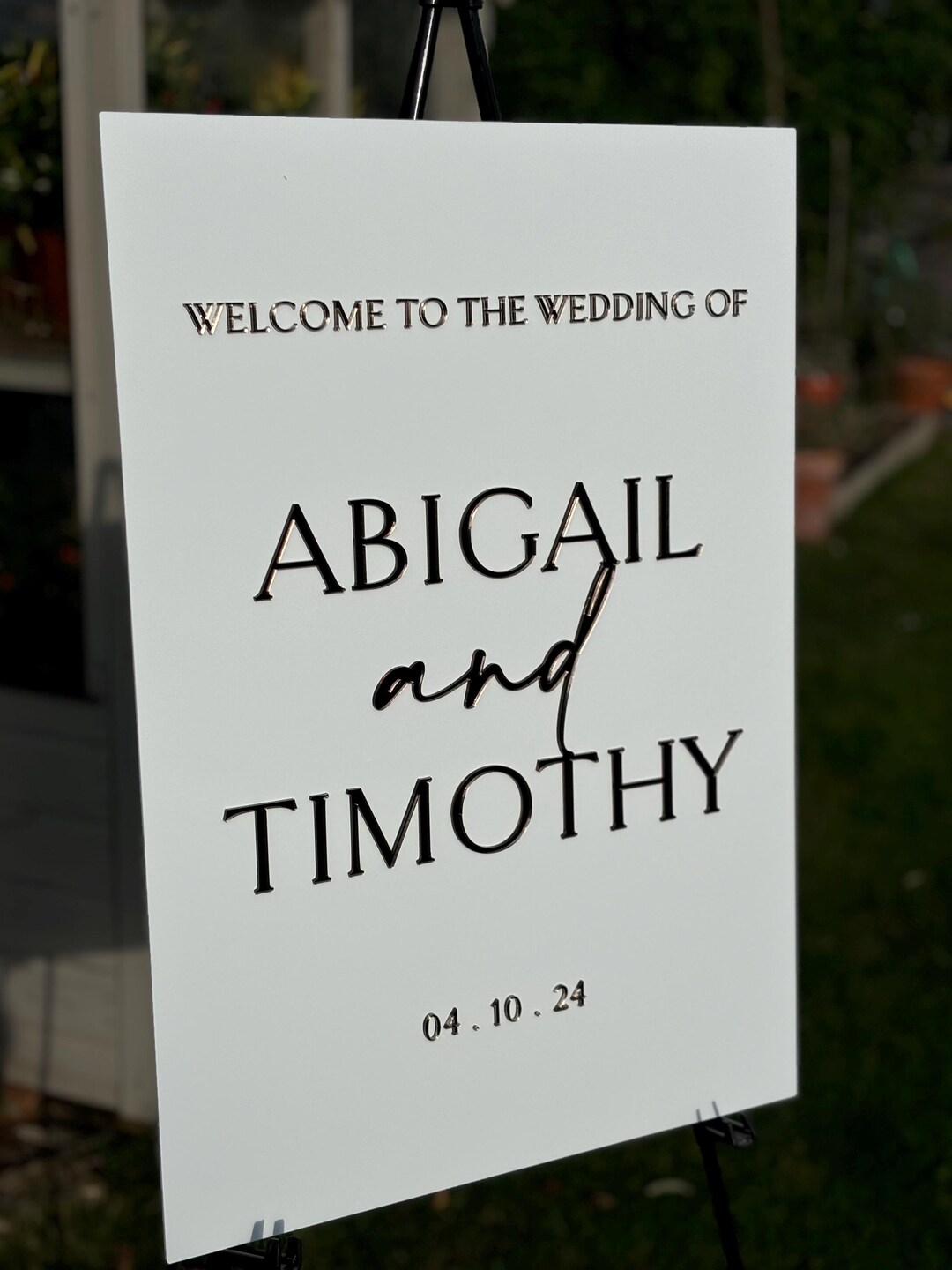 A1, A2 Acrylic Wedding Welcome Sign, Personalised Wedding Entrance ...
