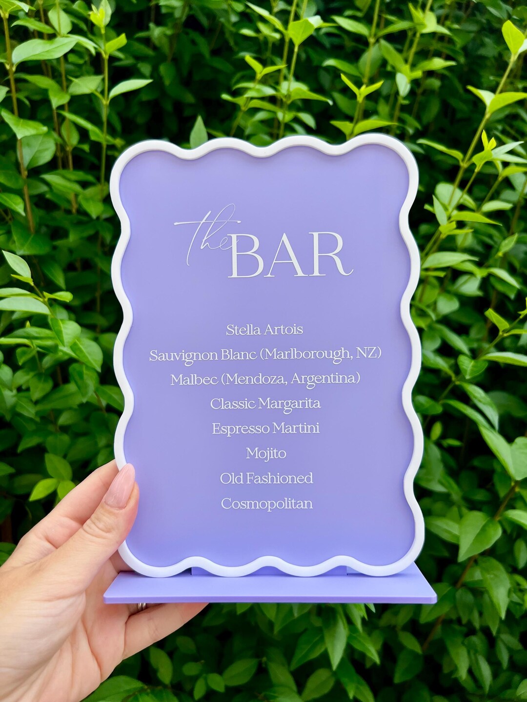 Custom Acrylic Drinks Menu: Wavy Edge UV Printed Bar Sign - Etsy UK