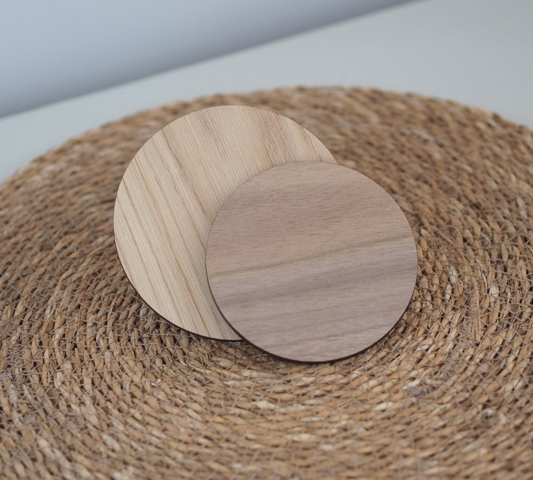 Oak/walnut Veneer Circle Blanks | Available in Various Sizes | Cricut ...