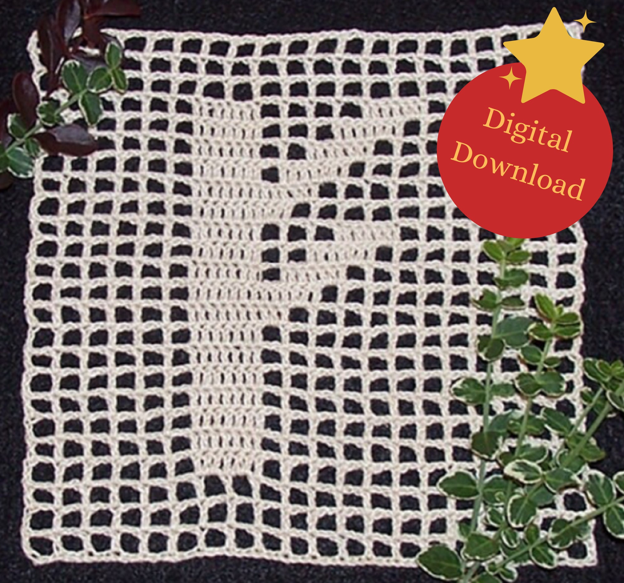 Complete Set of 24 Runes PDF Filet Crochet Pattern Instant - Etsy