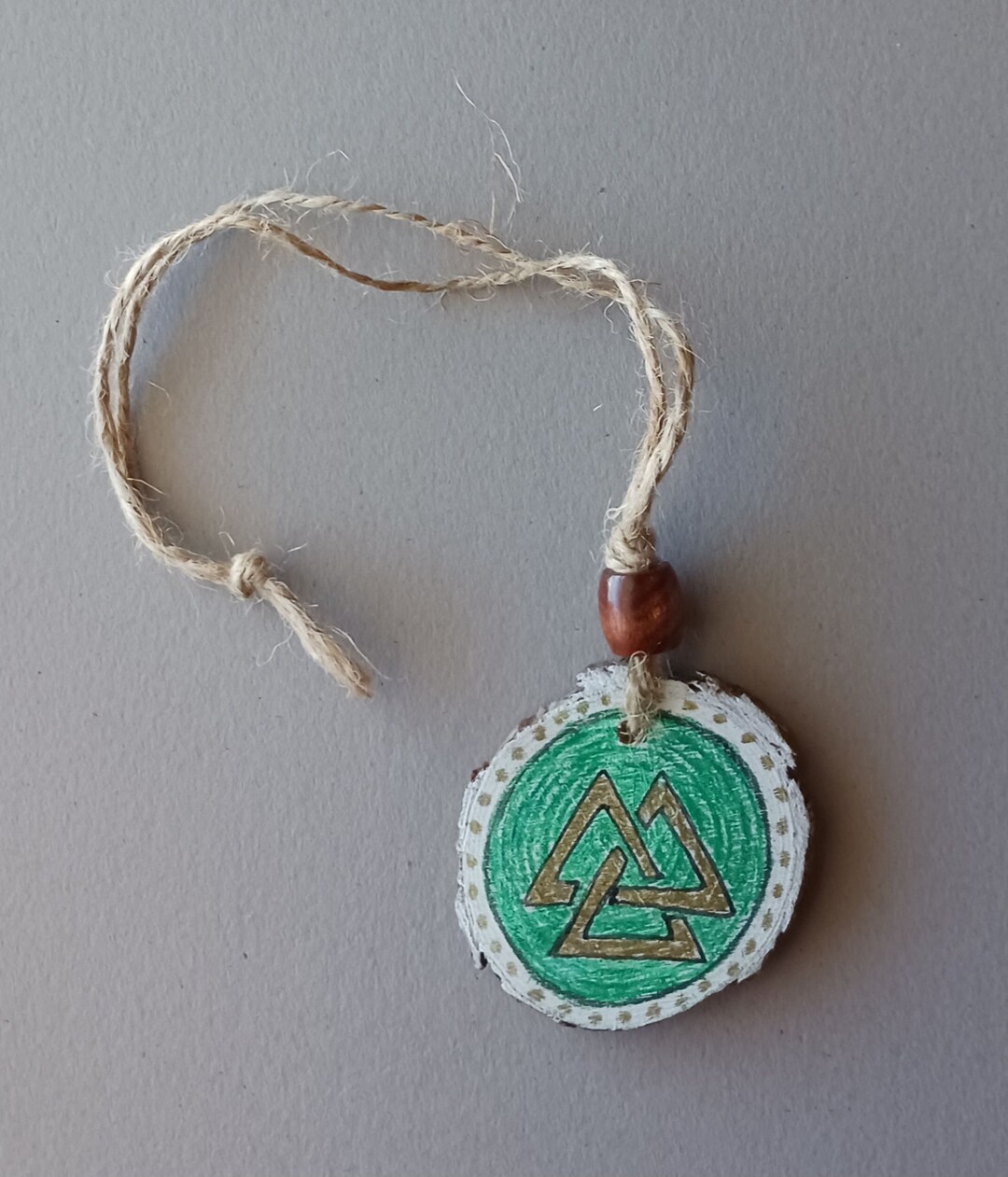 Handmade Valknut Wood Ornament: Pagan Yule Tree Charm - Etsy