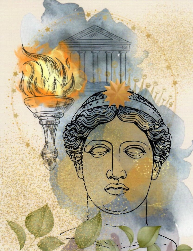 Goddess Hestia Devotional Card, Altar Card, Postcard, Pagan Prayer ...