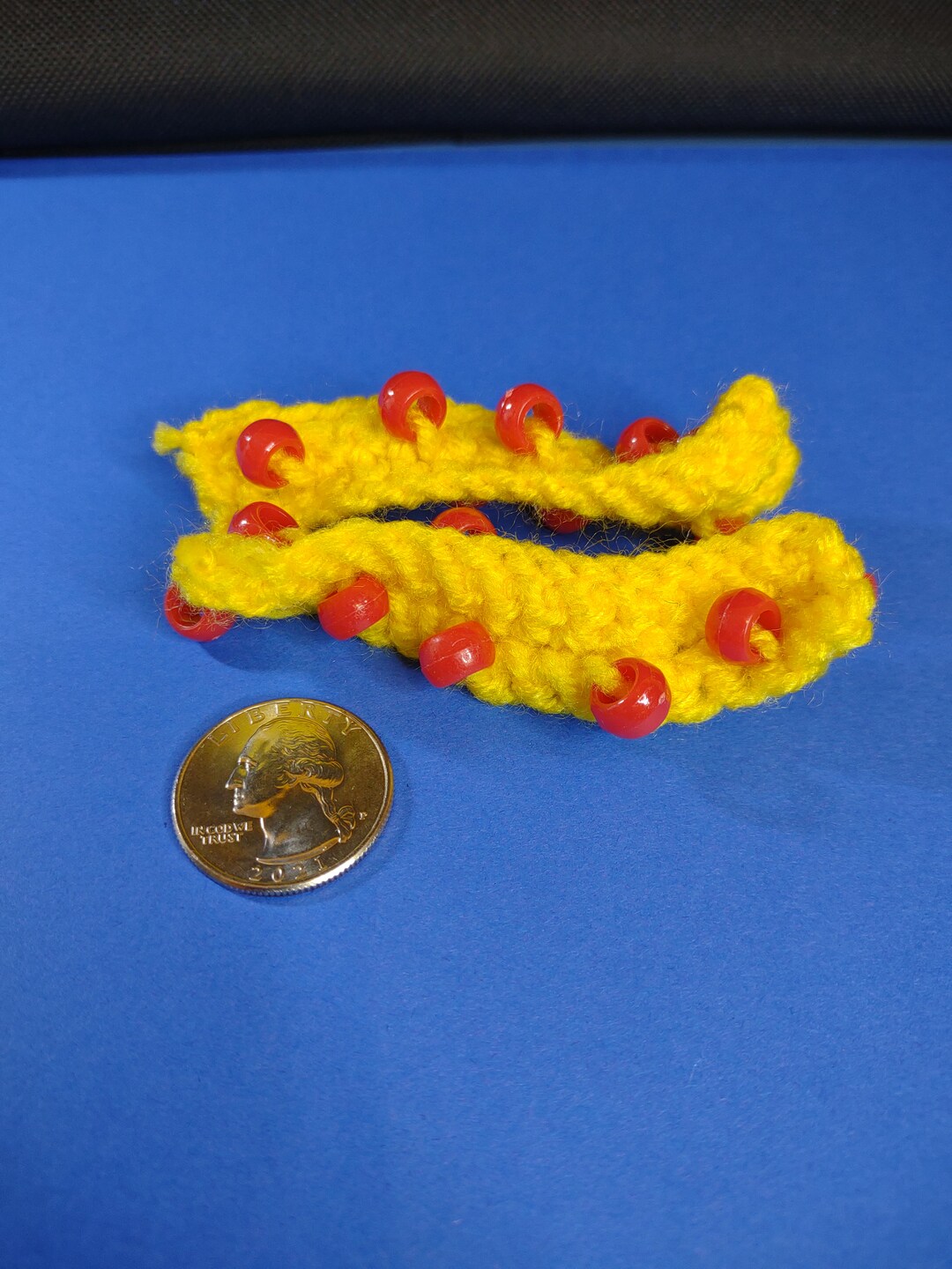 Yellow and Red Beaded Fidget Rope, Small Fidget Rope, Subtle Stim Toy ...