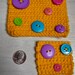 Orange Crochet Button Fidget Square, Button Fidget Toy, Quiet Button ...