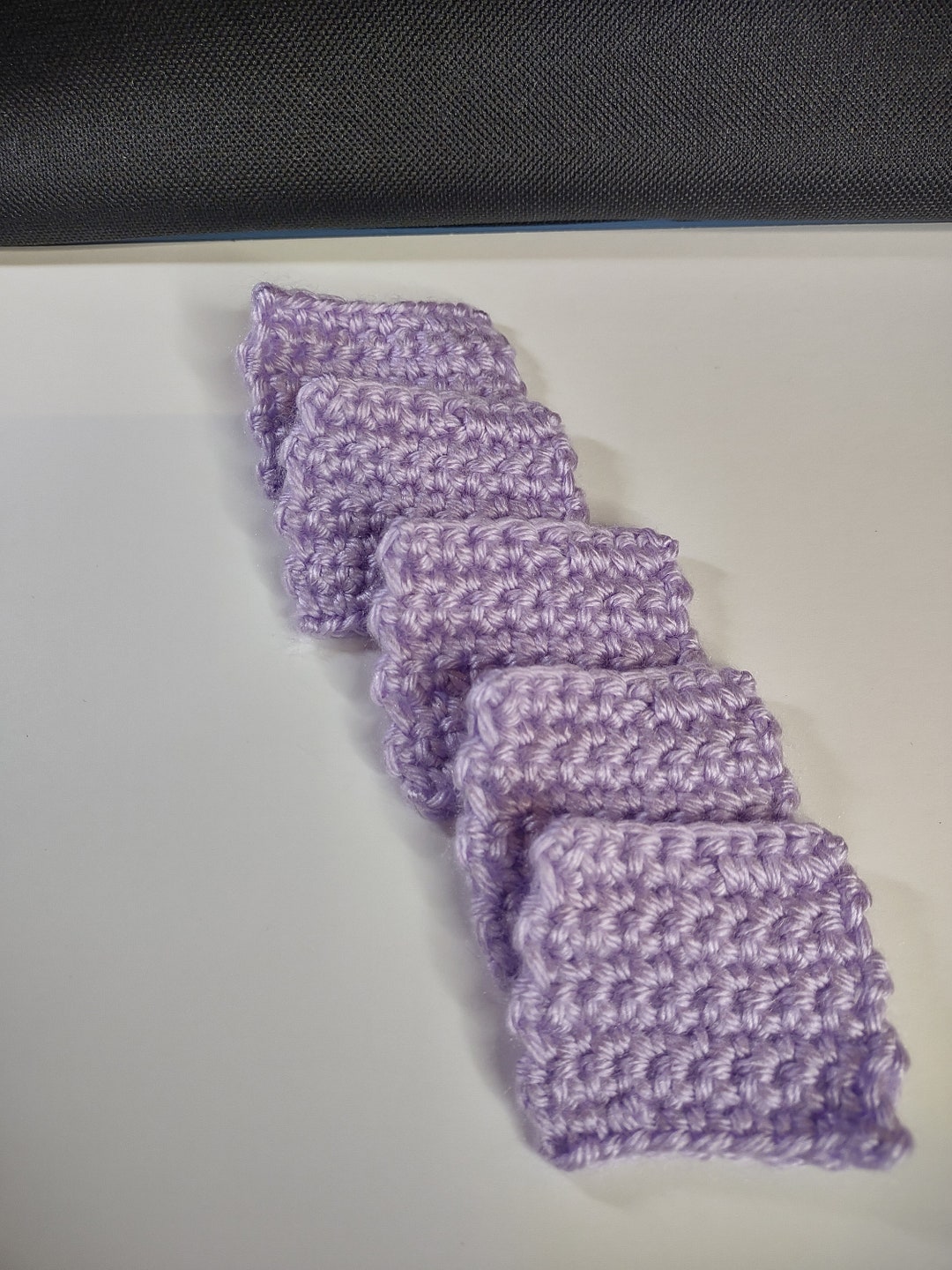 5 Mini Lavender Crochet Fidget Squares, Small Travel Fidget, Subtle ...