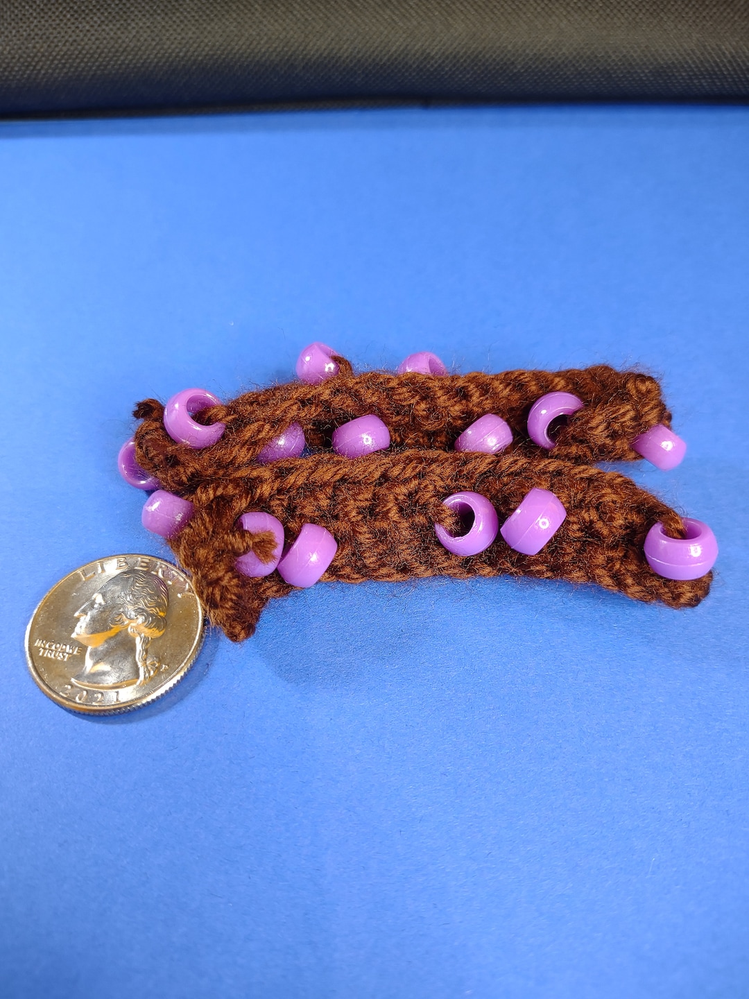 Brown and Purple Beaded Rope Fidget, Crochet Fidget Toy, Crochet Rope ...