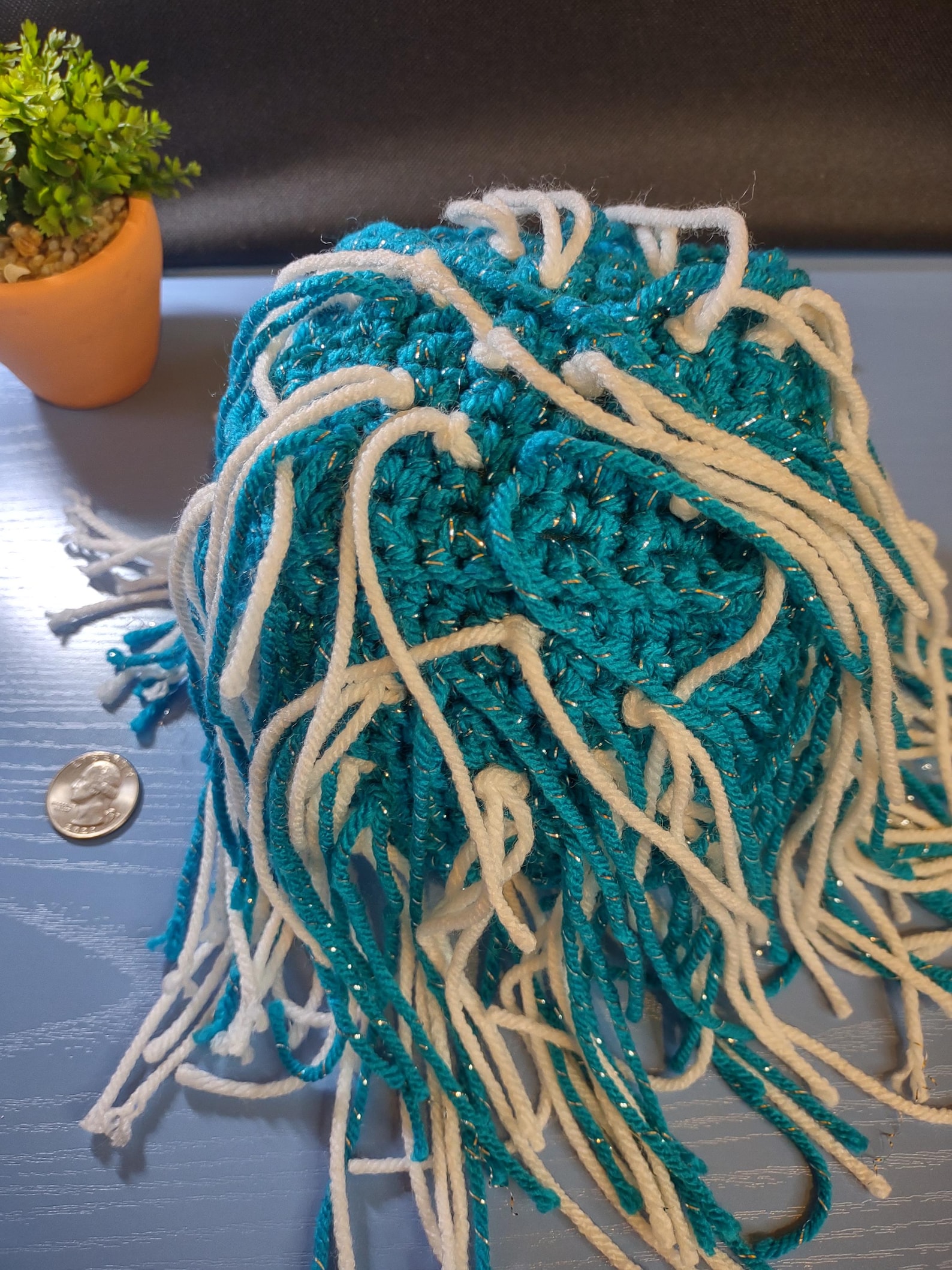 Teal Crochet Fidget Cube: Sensory Picking Toy for Stress Relief - Etsy