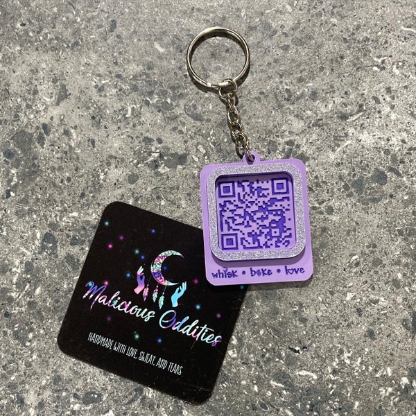 Qr Code Keychain - Etsy