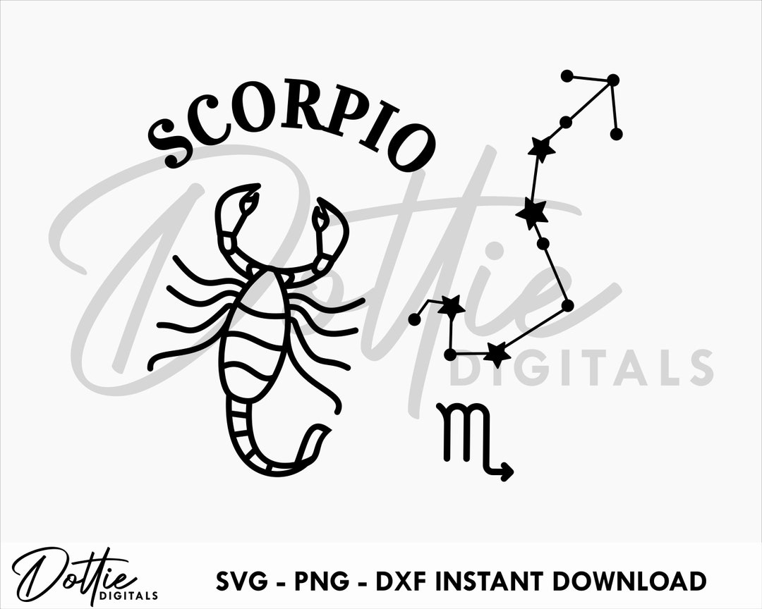 Scorpio Bundle SVG PNG DXF Star Sign Pack Cutting File Design ...