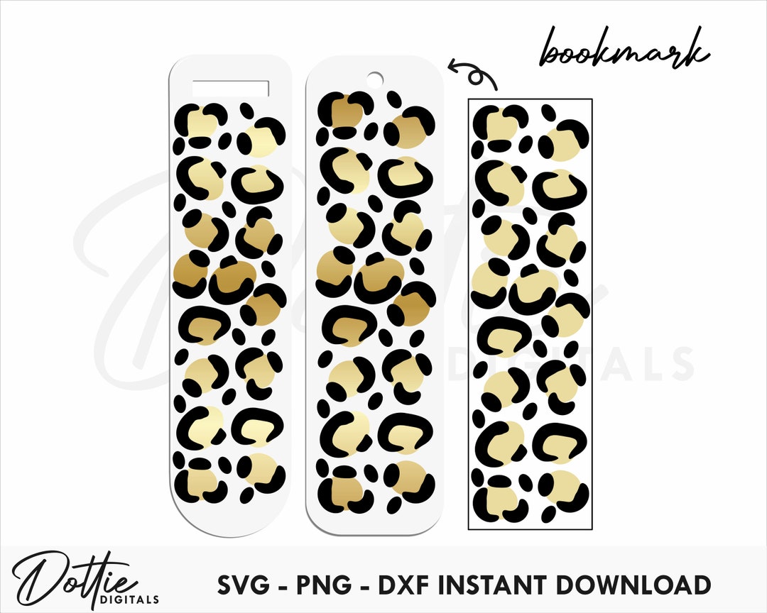 Leopard Print Bookmark Design SVG PNG DXF - Animal Pattern Printable ...