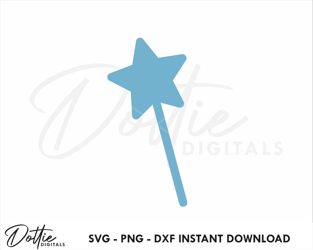 Fester Stern Zauberstab SVG PNG DXF Märchen Stern Zauberstab Magie ...