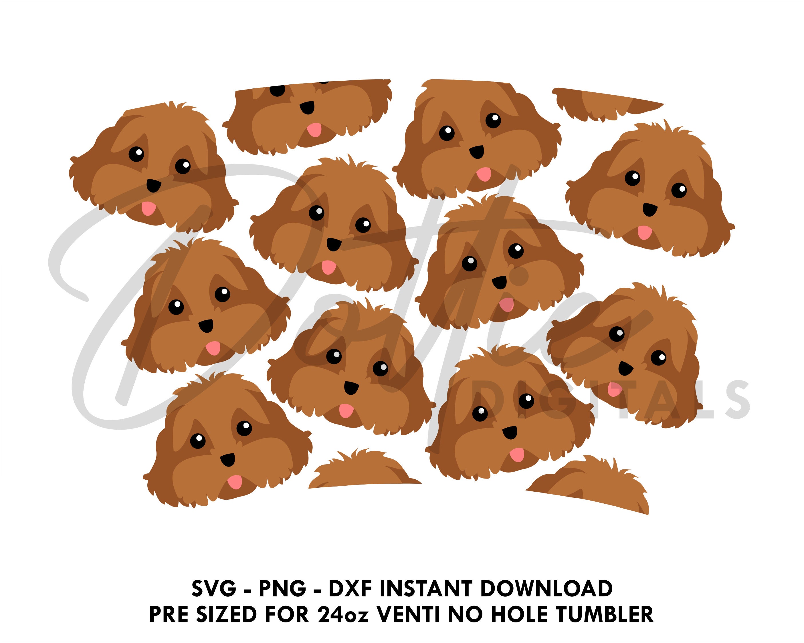 Cavapoo No Hole Cold Cup SVG PNG DXF Dog Face Cutting File - Etsy