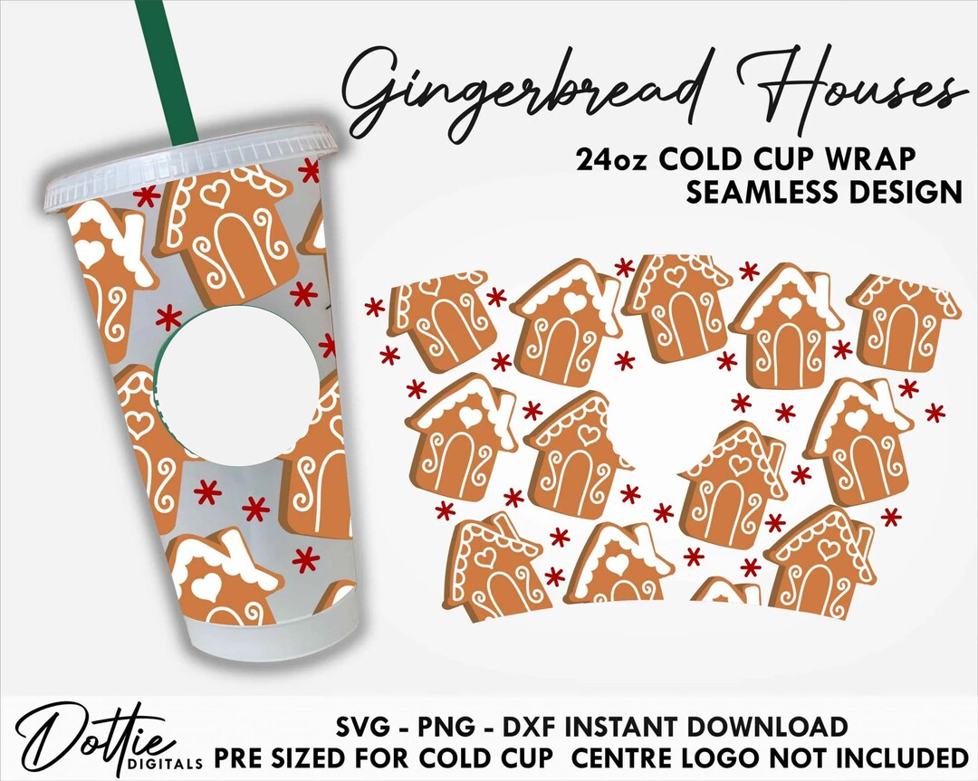 Ginger Bread Sbux Cold Cup SVG PNG DXF Gingerbread House Christmas ...