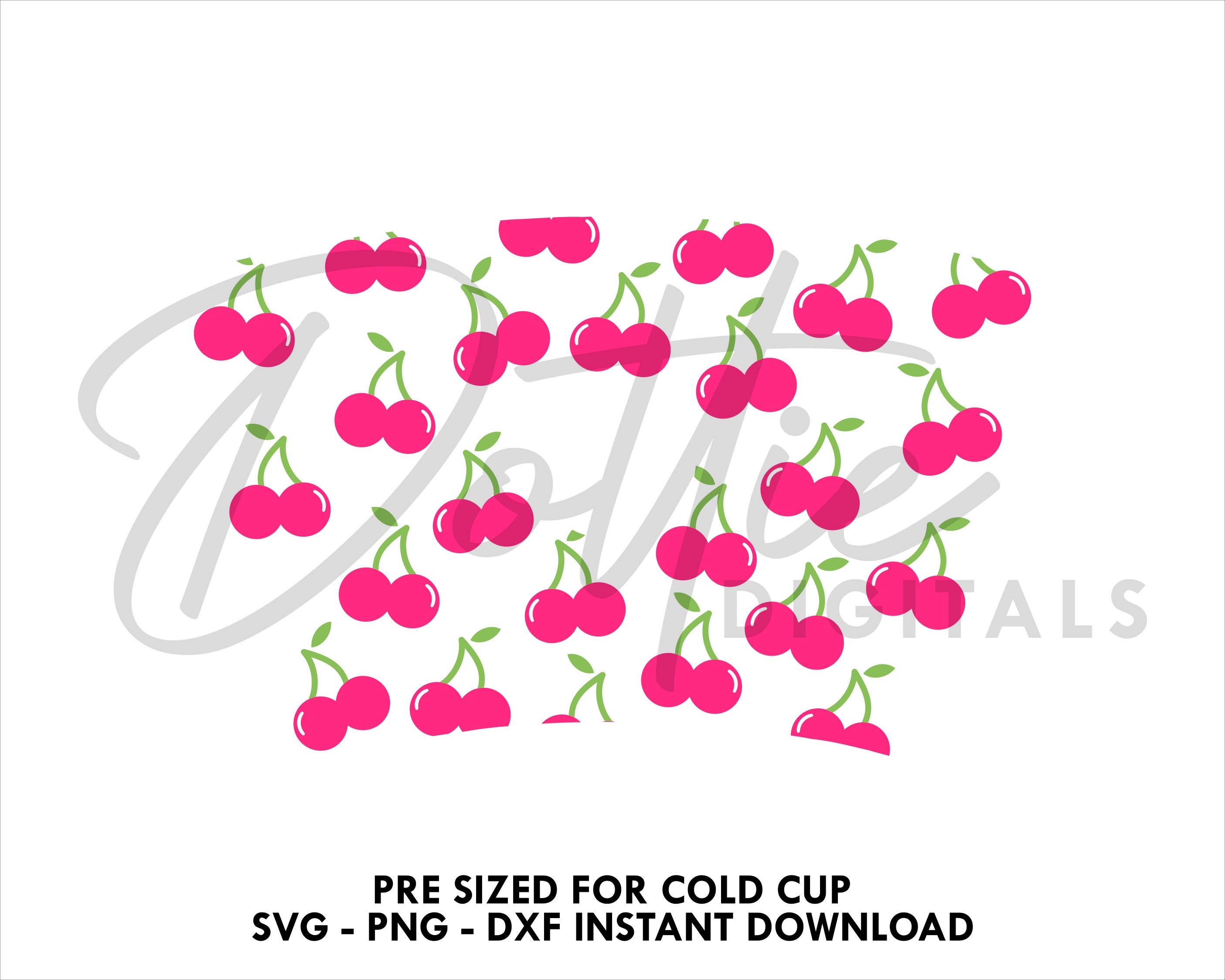 Sbux Cherries Cold Cup SVG PNG DXF Cutting File 24oz Cherry Venti Cup ...