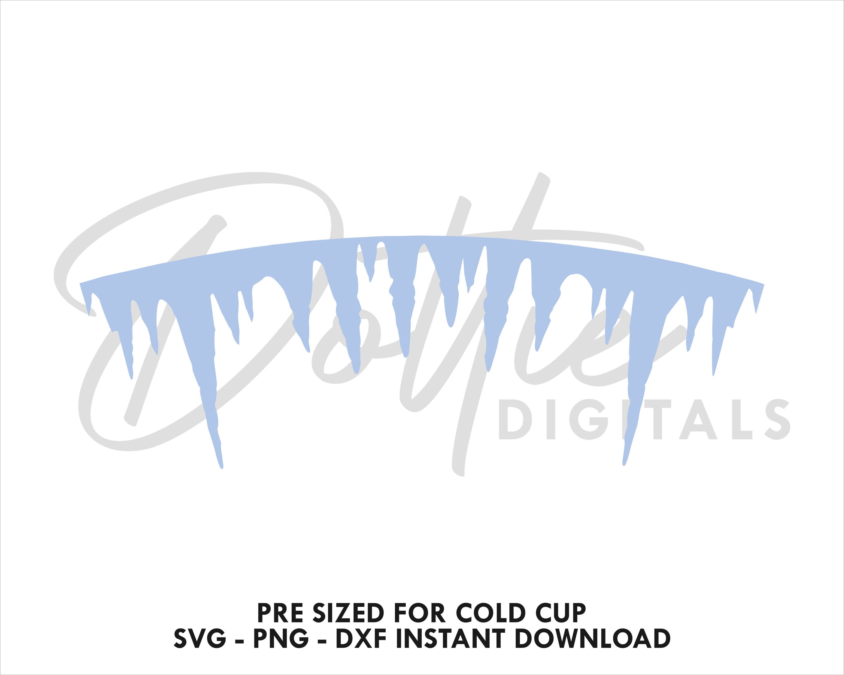 Icicles Sbux Cold Cup SVG PNG DXF Winter Festive Christmas Cutting File ...