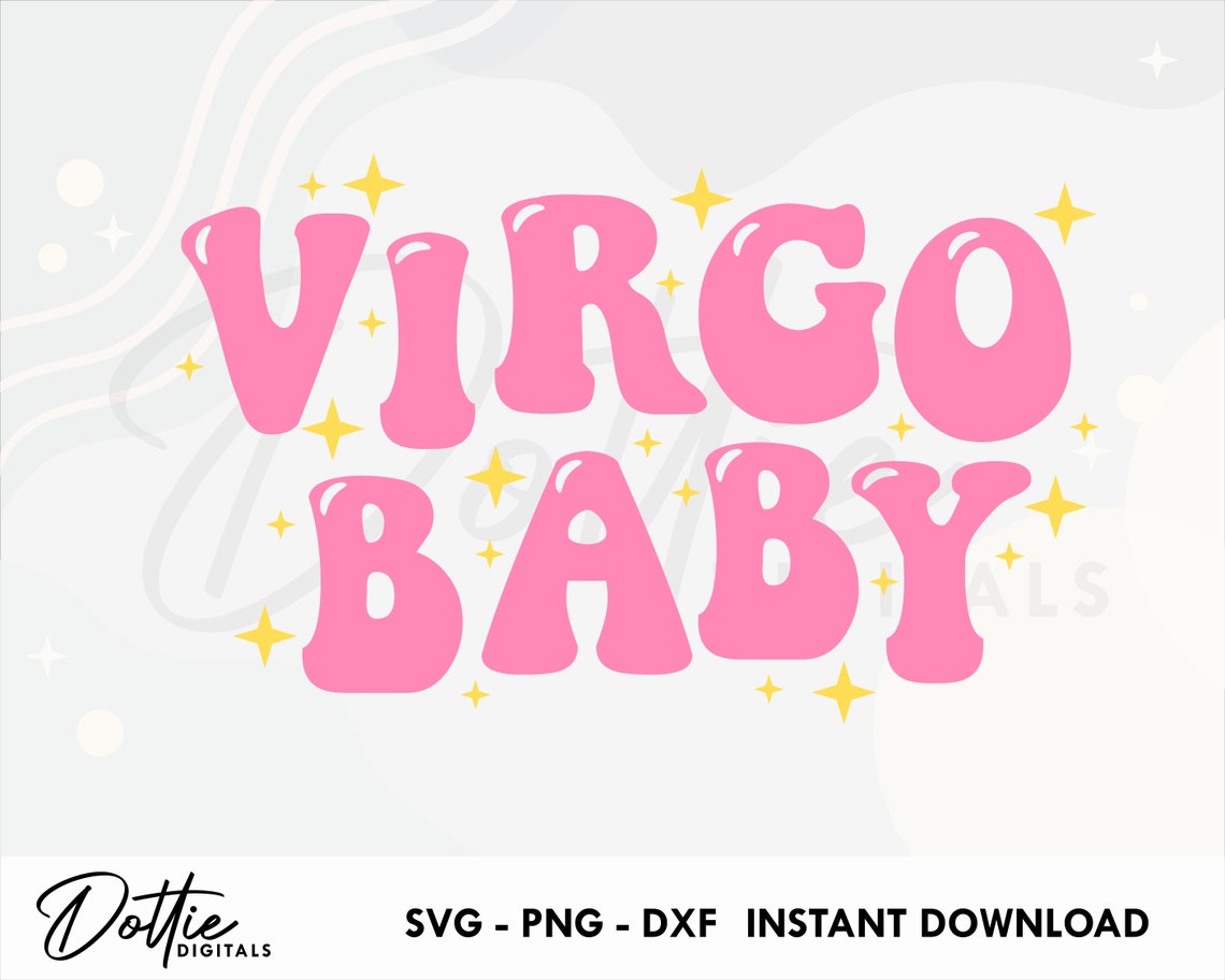 Virgo Baby SVG PNG DXF Star Sign Cutting File Design - Sparkles ...
