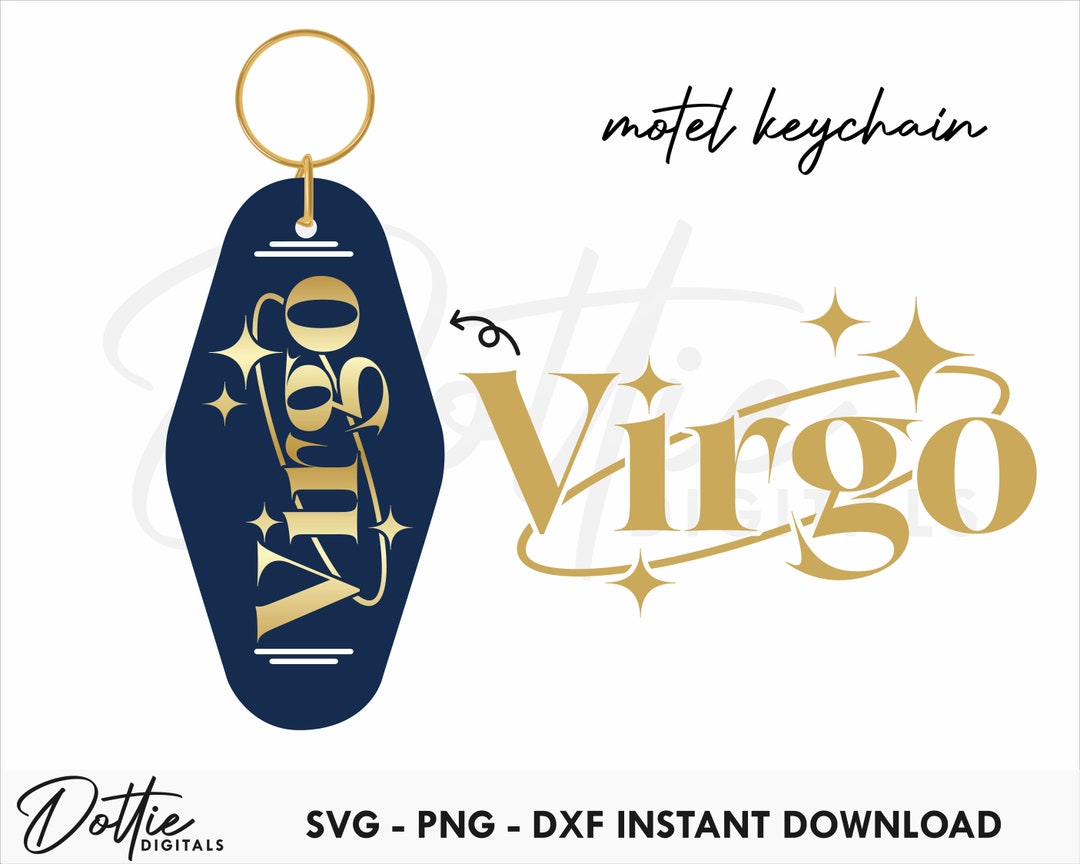 Virgo Motel Keychain SVG PNG DXF - Zodiac Hotel Keyring Design Svg ...