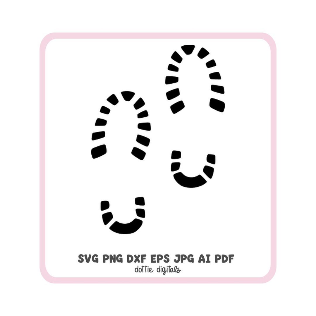 Boot Prints SVG PNG DXF, Footprints Santa Holiday Cut File, Christmas ...