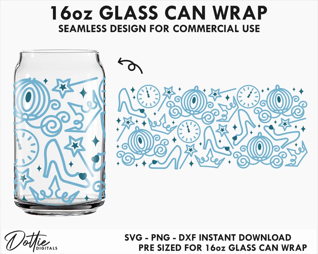 Princess SVG 16oz Libbey Can Svg Wrap PNG DXF Magic Cutting File ...