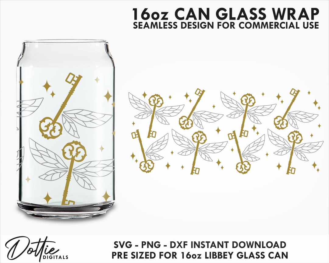 Flying Keys SVG 16oz Libbey Can Svg Wrap PNG DXF Magic Cutting File ...