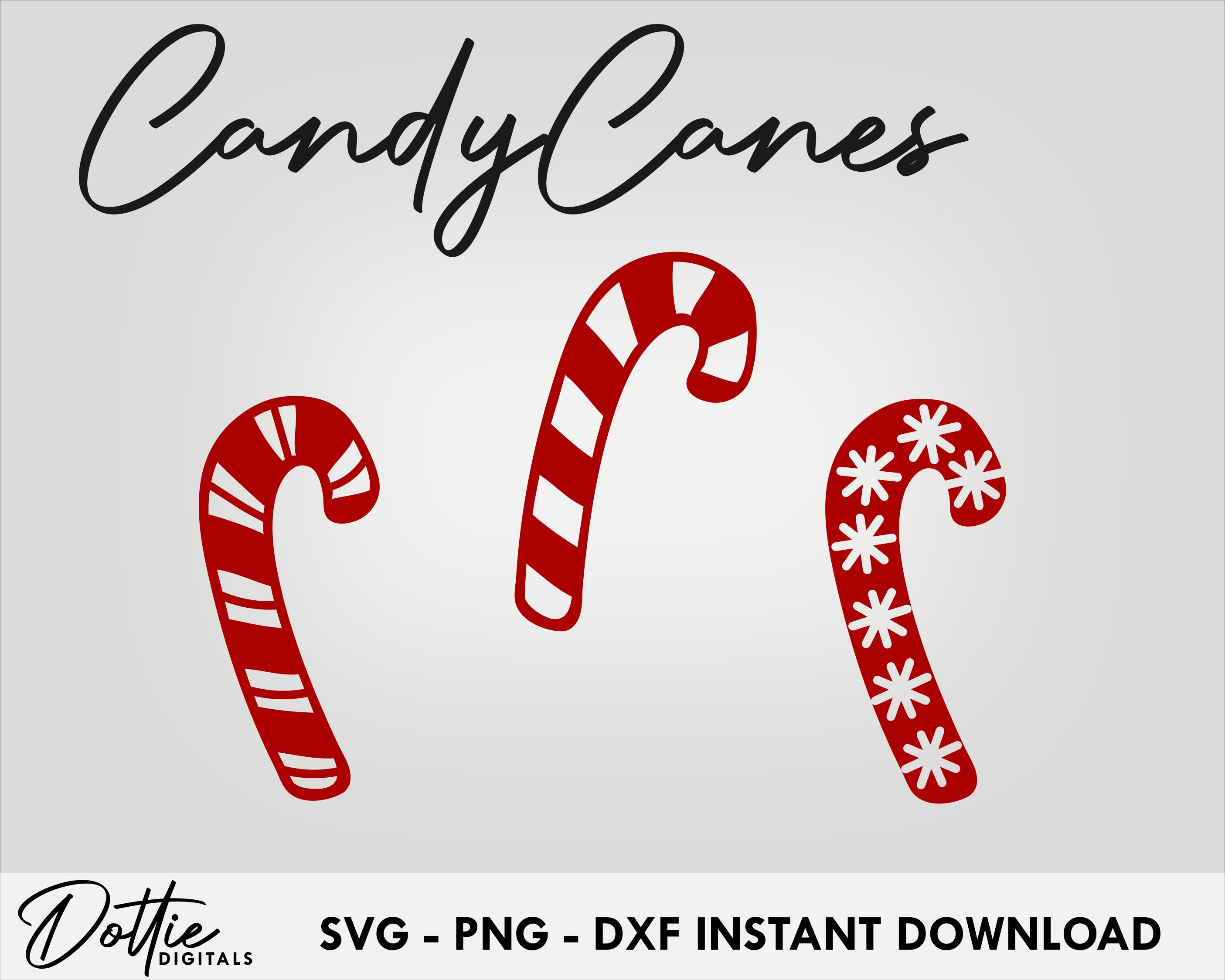 Candy Canes SVG Bundle 3 Festive Sweets Svgs PNG DXF Xmas Cut File ...