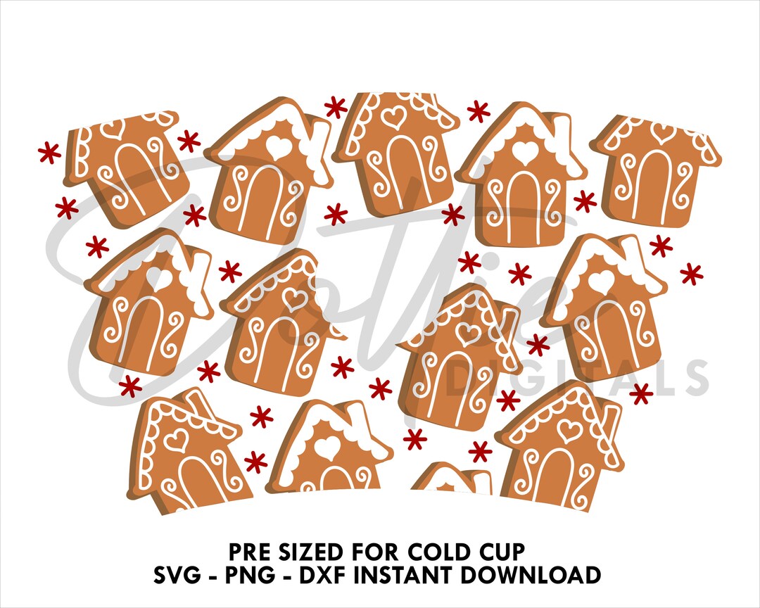 Ginger Bread Sbux Cold Cup SVG PNG DXF Gingerbread House - Etsy