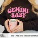 Gemini Baby SVG PNG DXF Star Sign Cutting File Design Funky - Etsy