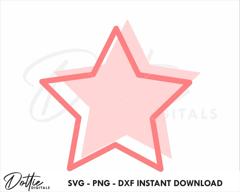 Layered Star SVG PNG DXF Cute Pink Star Cutting File Design - Etsy
