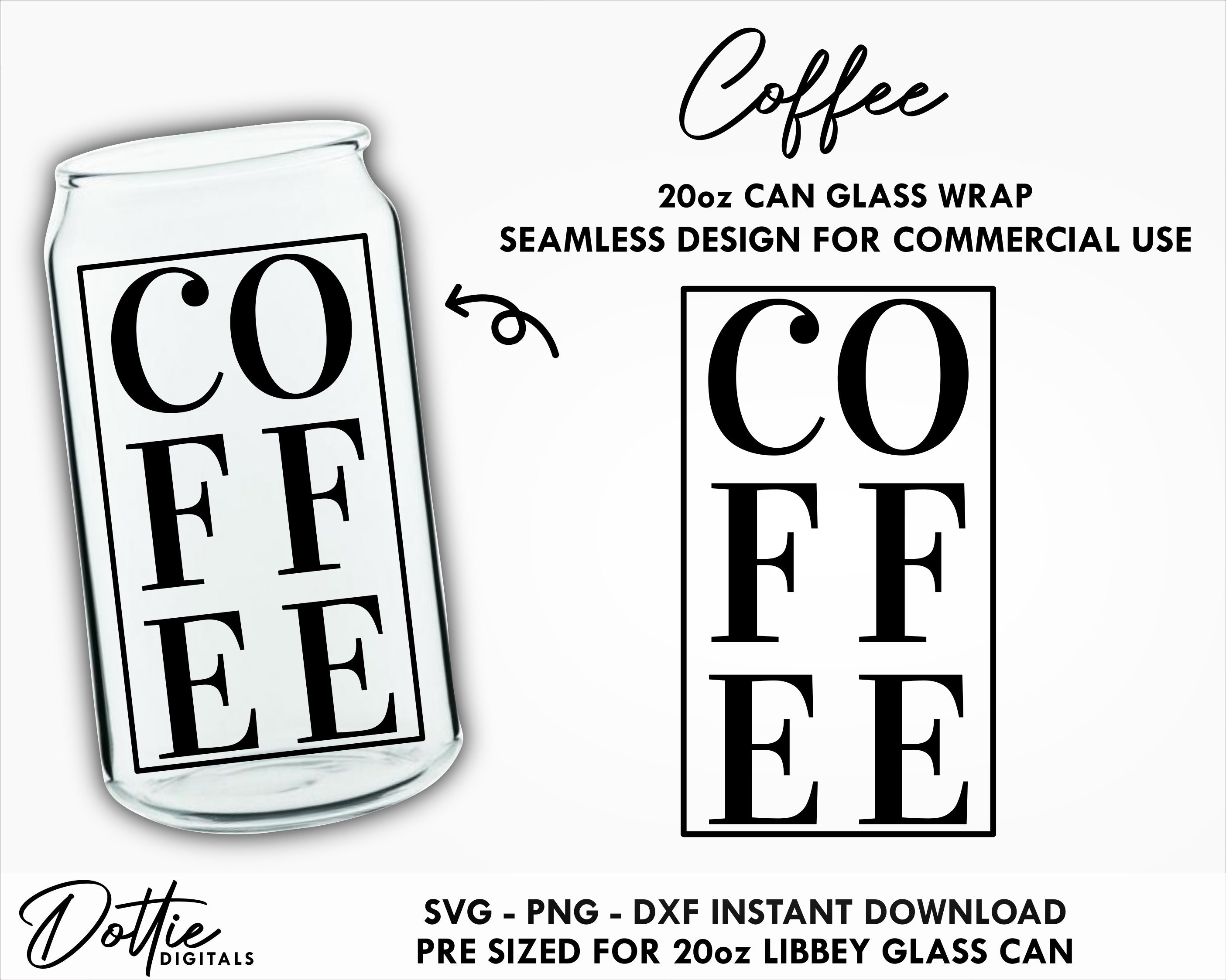 Coffee Luxury 20 Oz Beer Glass Can SVG Beer Can Rectangle Wrap - Etsy