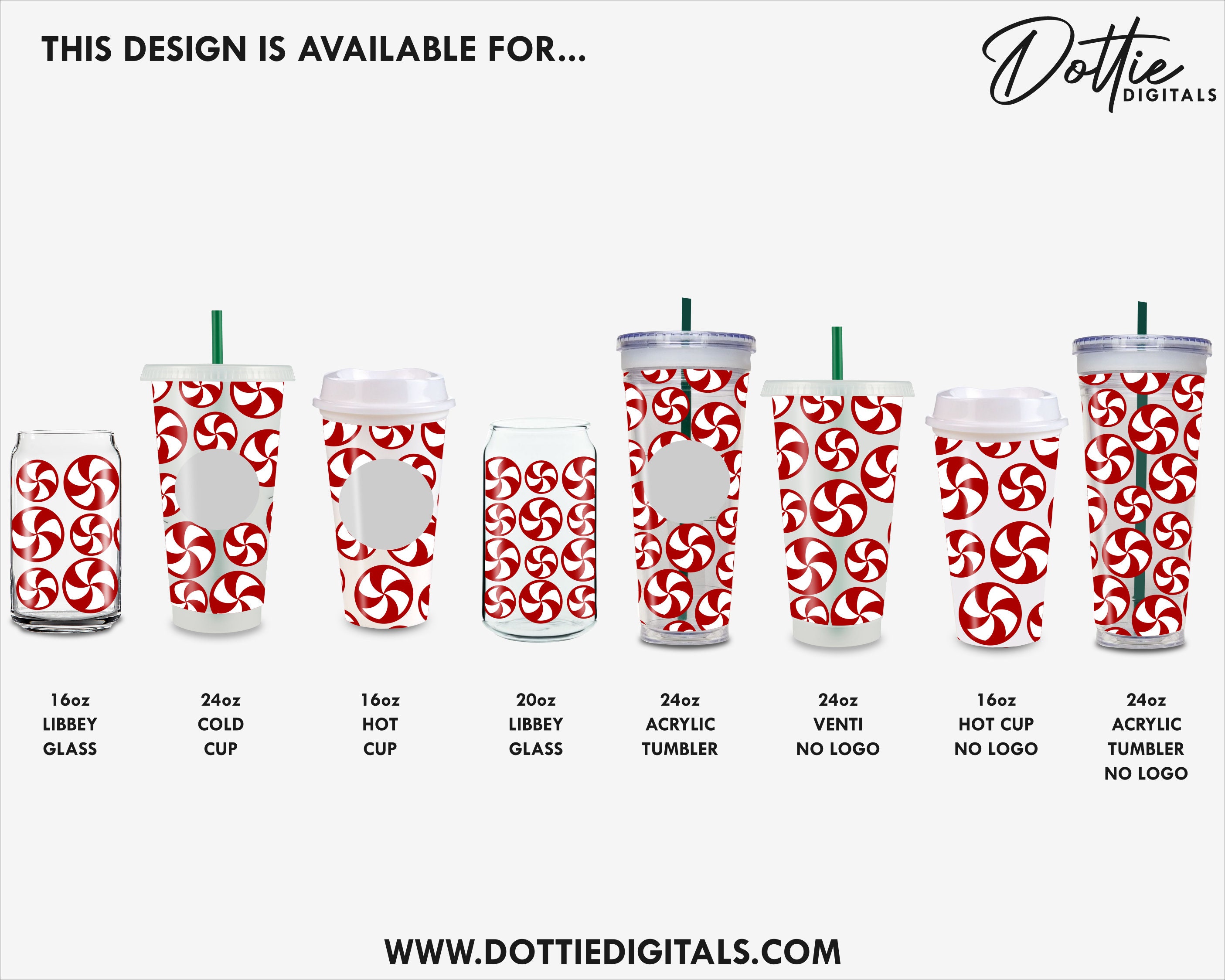 Sbux Cup SVG Festive Peppermints Hot Cup Svg PNG DXF Xmas Cutting File ...