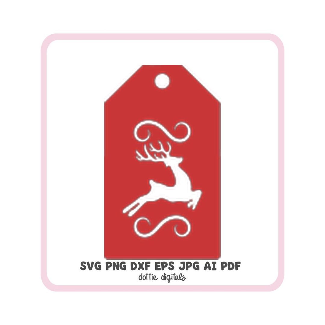 Reindeer Gift Tag Template SVG PNG DXF, Festive Cut File, Christmas ...