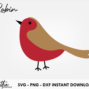 Robin SVG PNG DXF Winter Bird Cutting File Christmas Instant Digital ...