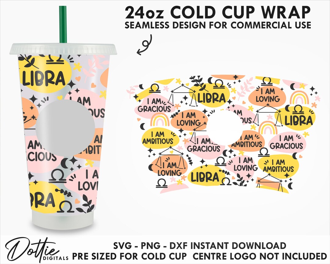 Libra Affirmations Sbux Cold Cup SVG PNG Dxf Zodiac Traits ...
