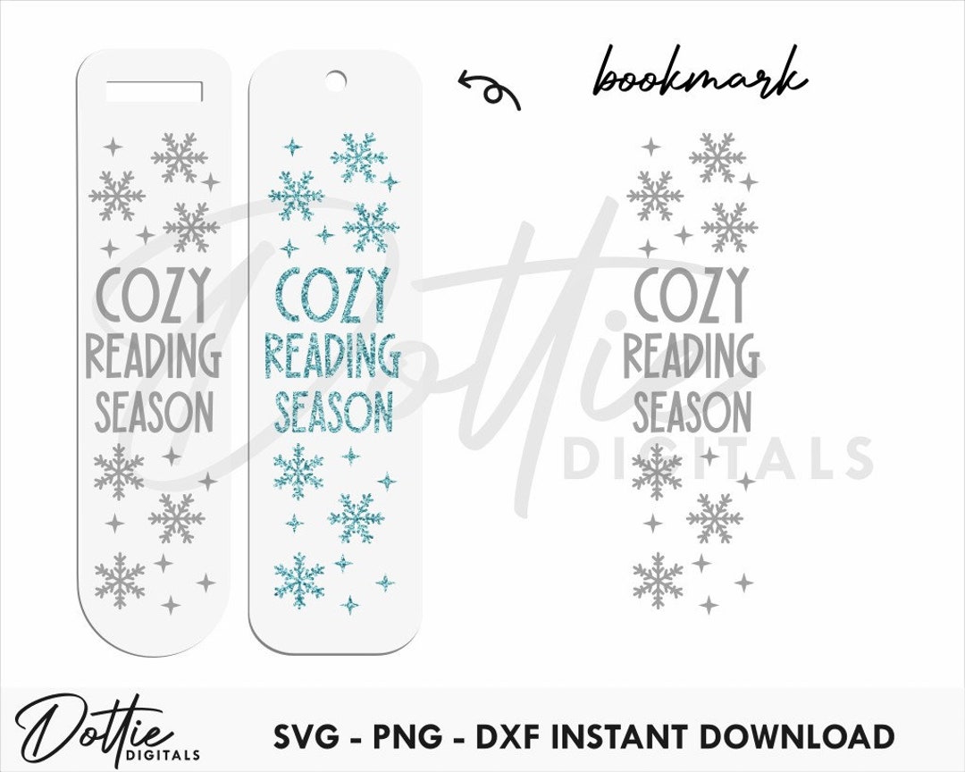 Cozy Reading Season Bookmark Design SVG PNG DXF - Christmas Bookmark ...