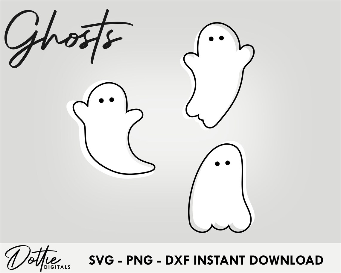 Ghost SVG Bundle 3 Halloween Ghosts Svgs PNG DXF Fall Cut File - Etsy