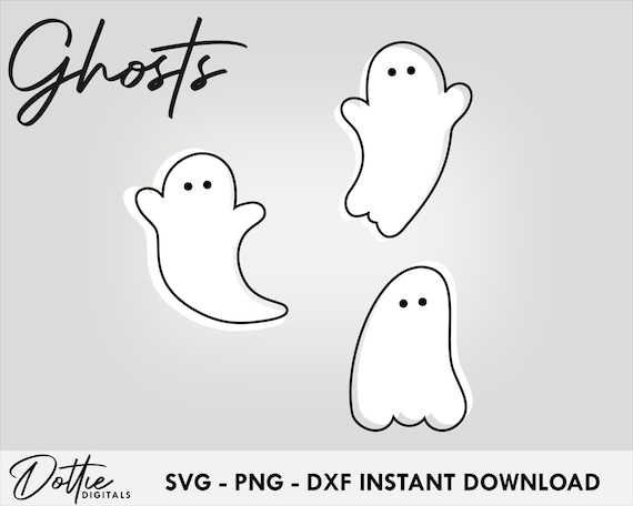Ghost SVG Bundle 3 Halloween Ghosts Svgs PNG DXF Fall Cut File | Etsy
