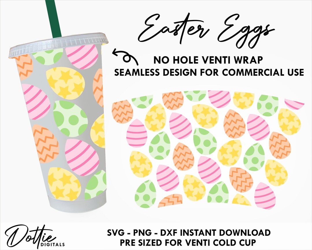 Easter Eggs No Hole Cold Cup SVG PNG DXF Spring Chocolate Egg Cutting ...