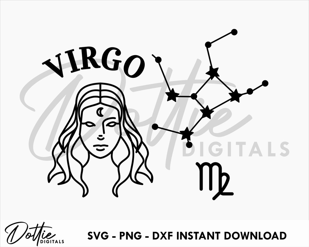 Virgo Bundle SVG PNG DXF Star Sign Pack Cutting File Design - Astrology ...
