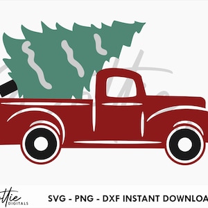Christmas Tree Truck SVG PNG DXF Traditional Festive Winter Pine Spur ...